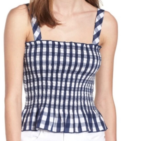 Ten Sixty Sherman | Tops | Gingham Smocked Tank Top With Ruffle | Poshmark